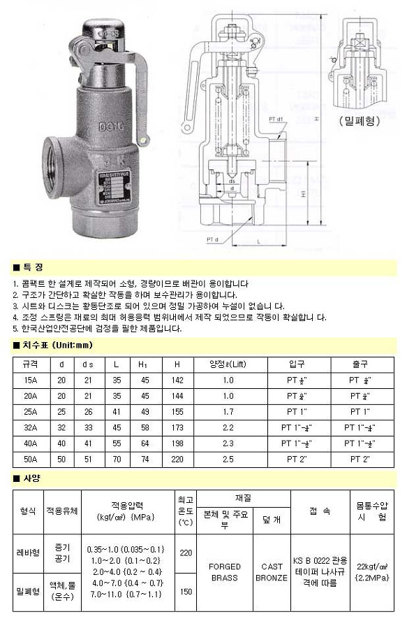 안전밸브 JSV LT12 (조광-저양정식)(60001) : 네이버 블로그